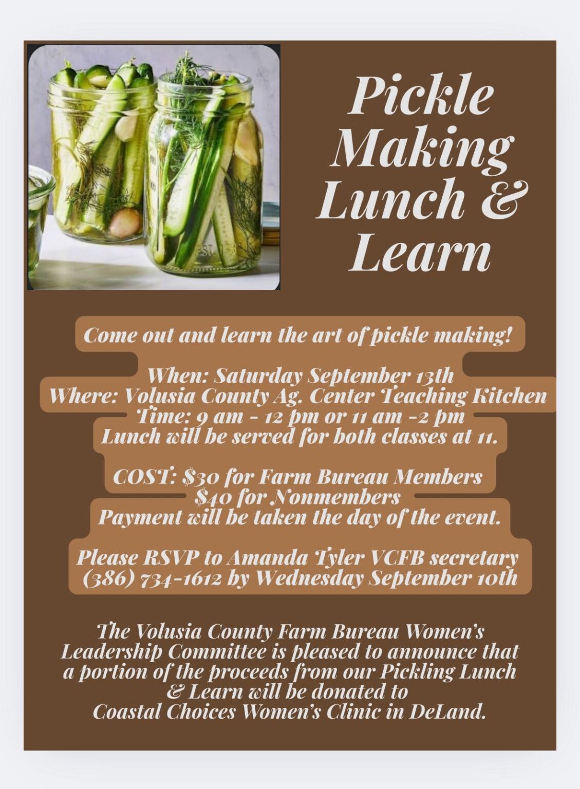Get lunch and learn how to make pickles – Volusia County Farm Bureau